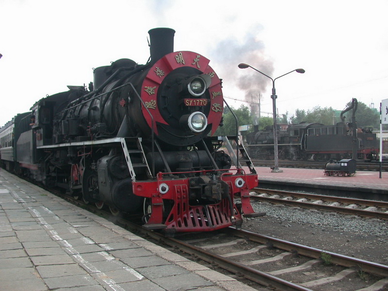 Petit train ancien de la locomotive à vapeur à Diaominshen du Liaoning